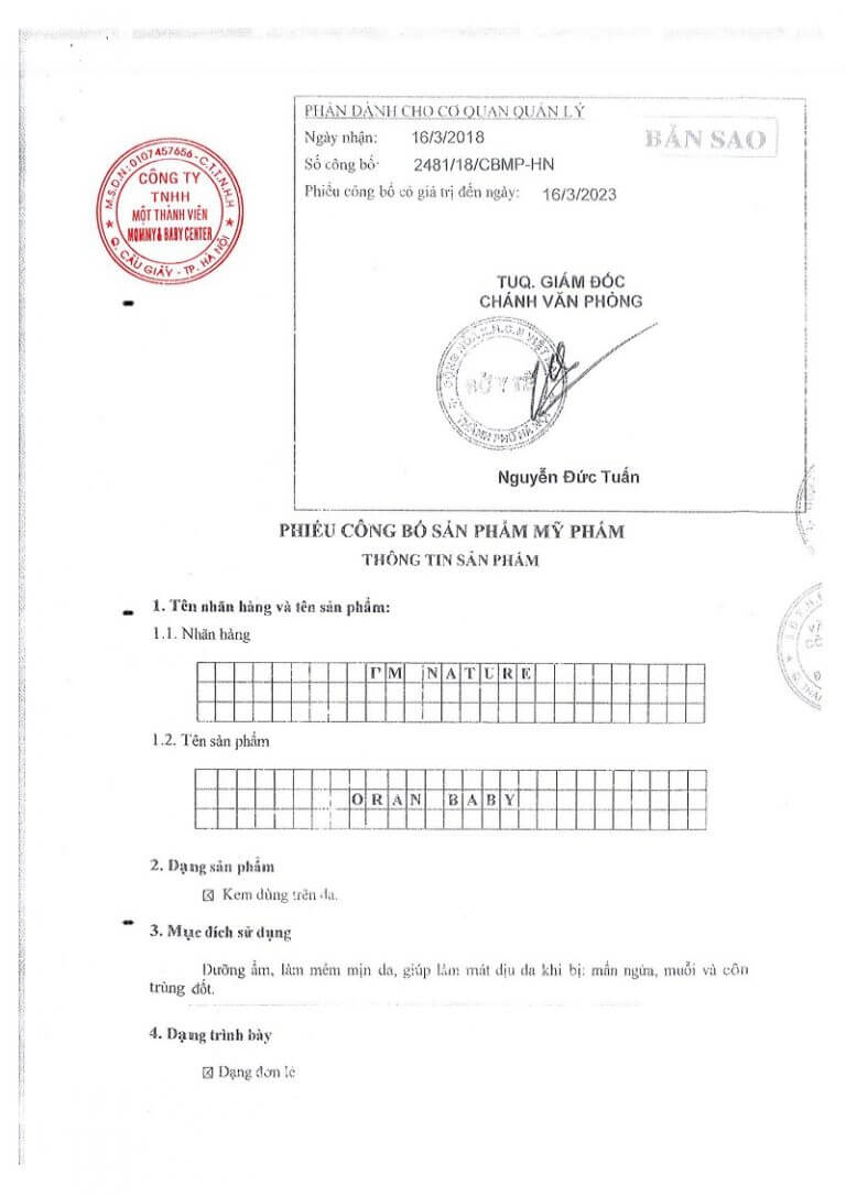 Kem muỗi Oran Baby I'M NATURE - Đại Lý I'm Nature